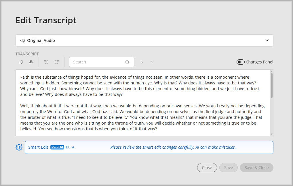 Sermon Transcripts and Smart Edit | SermonAudio News